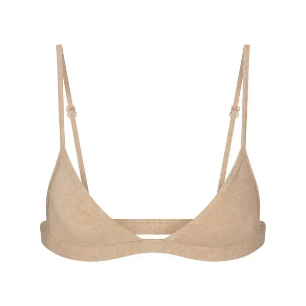 SKIMS Everyday Cotton Triangle Bralette - Clay Heather