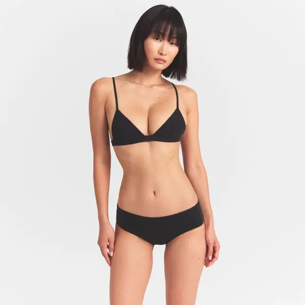 SKIMS Everyday Cotton Triangle Bralette - Onyx
