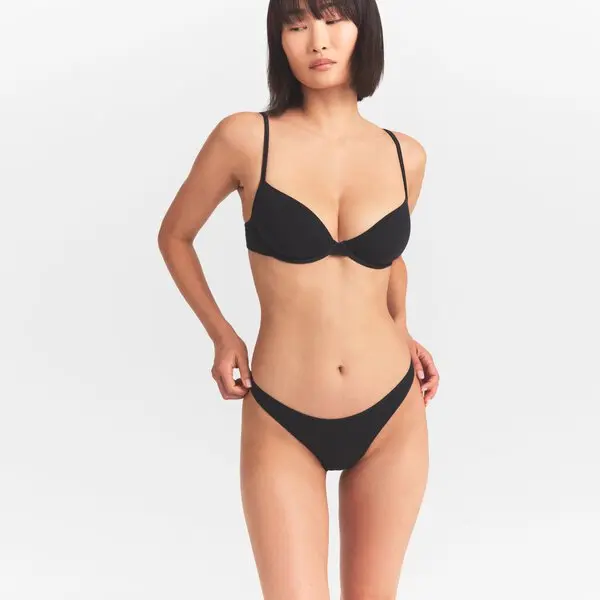 SKIMS Everyday Cotton Thong - Onyx