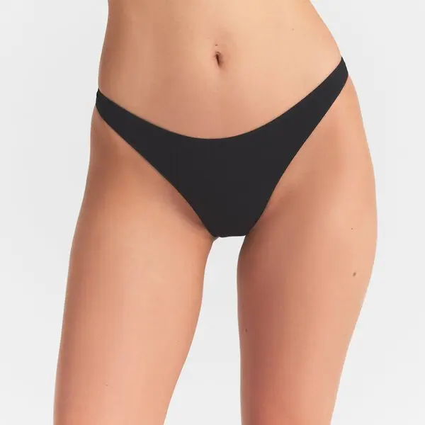 SKIMS Everyday Cotton Thong - Onyx