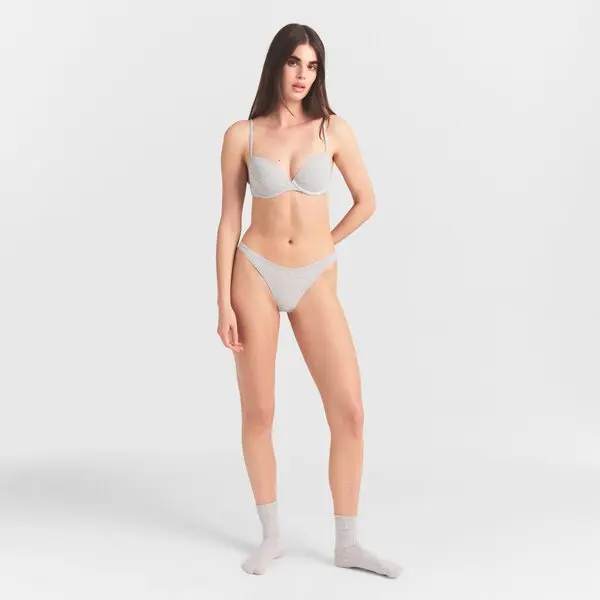 SKIMS Everyday Cotton T Shirt Bra - Light Heather Grey