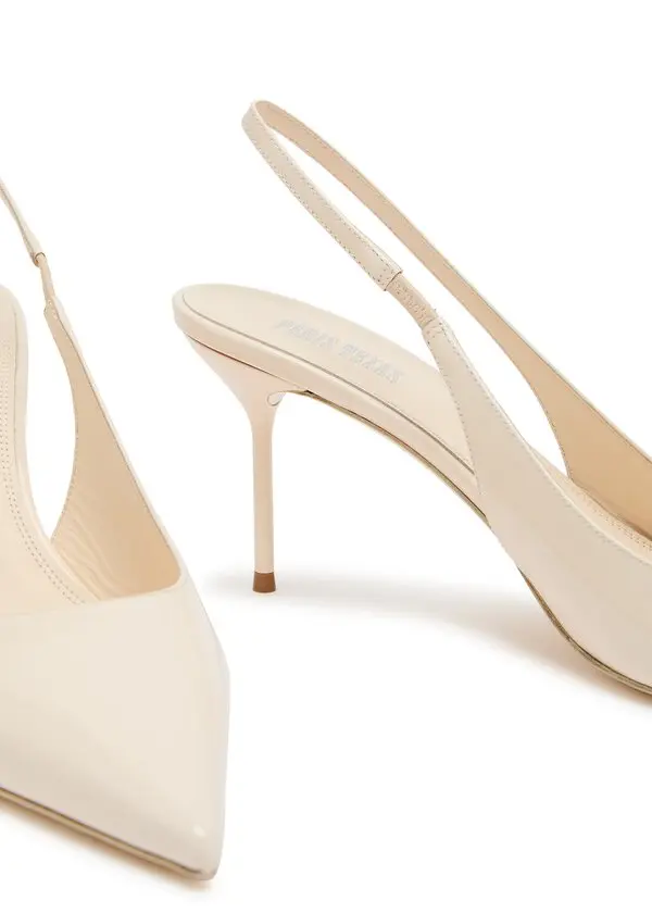 Paris Texas Lidia 70 Patent Leather Slingback Pumps - Ivory