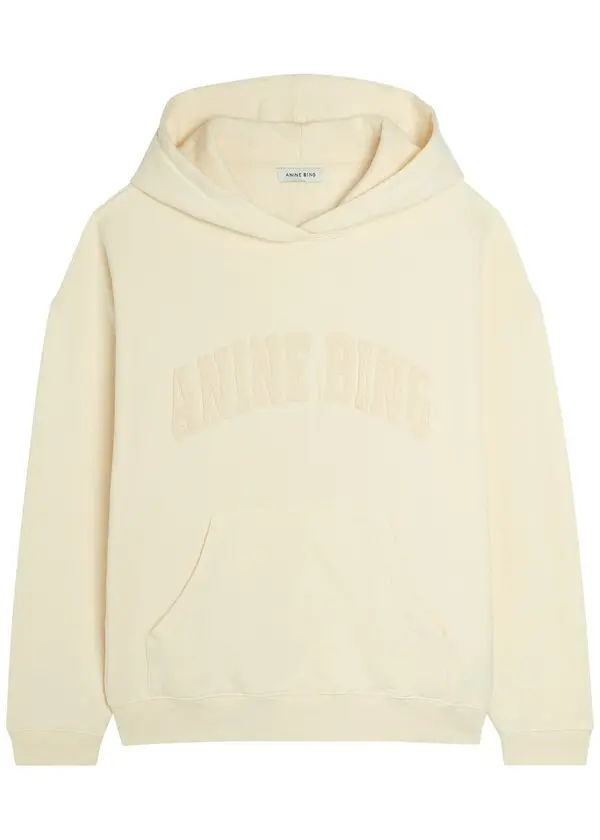 ANINE BING Harvey Hooded Cotton Sweatshirt - Yellow