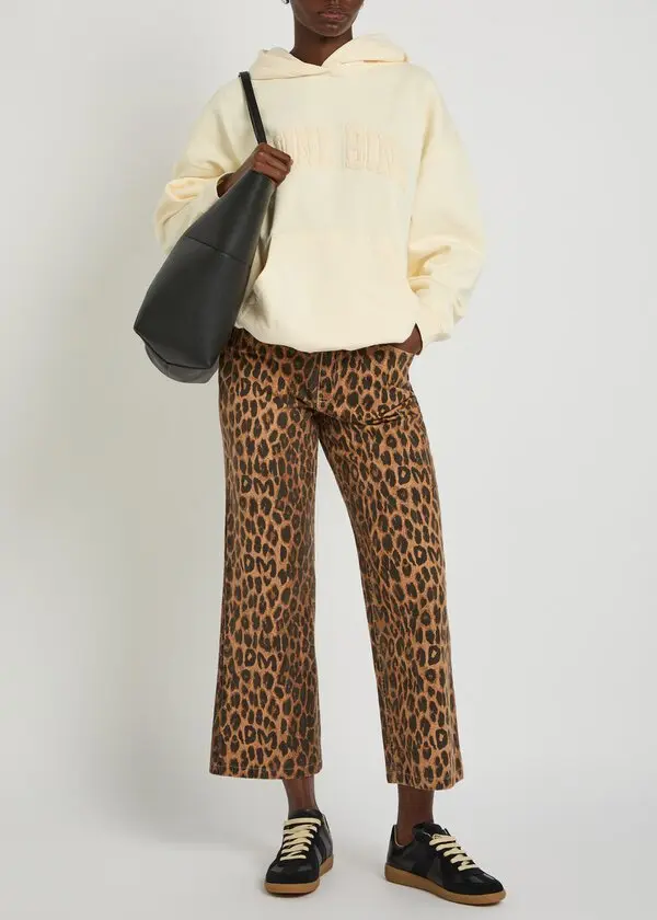 ANINE BING Harvey Hooded Cotton Sweatshirt - Yellow