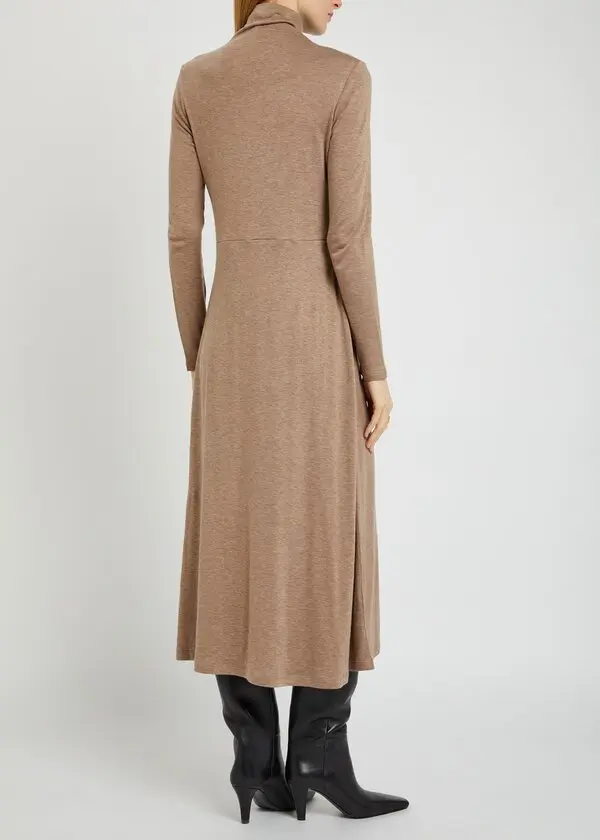 Vince Funnel-neck Jersey Midi Dress
