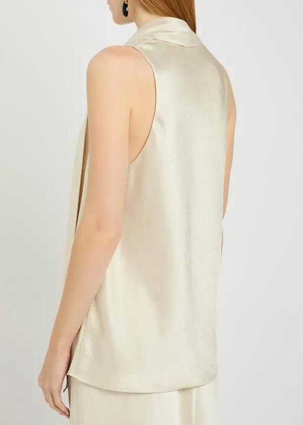 Vince Draped Scarf-effect Satin Top