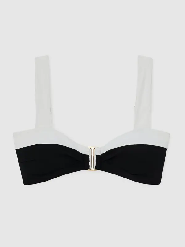 REISS Abby Colour-block Bikini Top