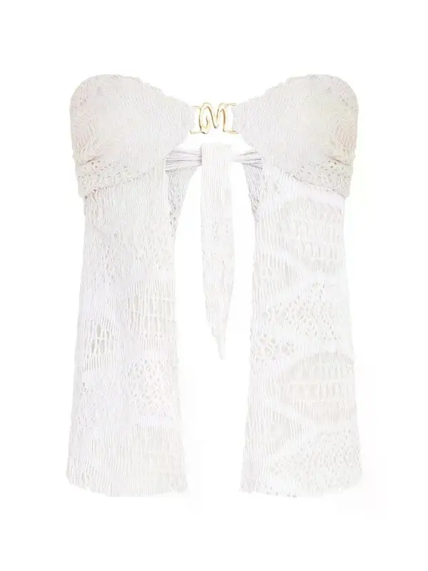 AMIR SLAMA Metal Detail Bandeau Top - White