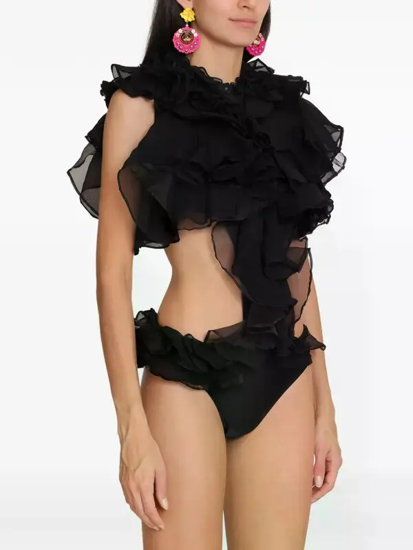 AMIR SLAMA Ruffled One-piece Swimsuit