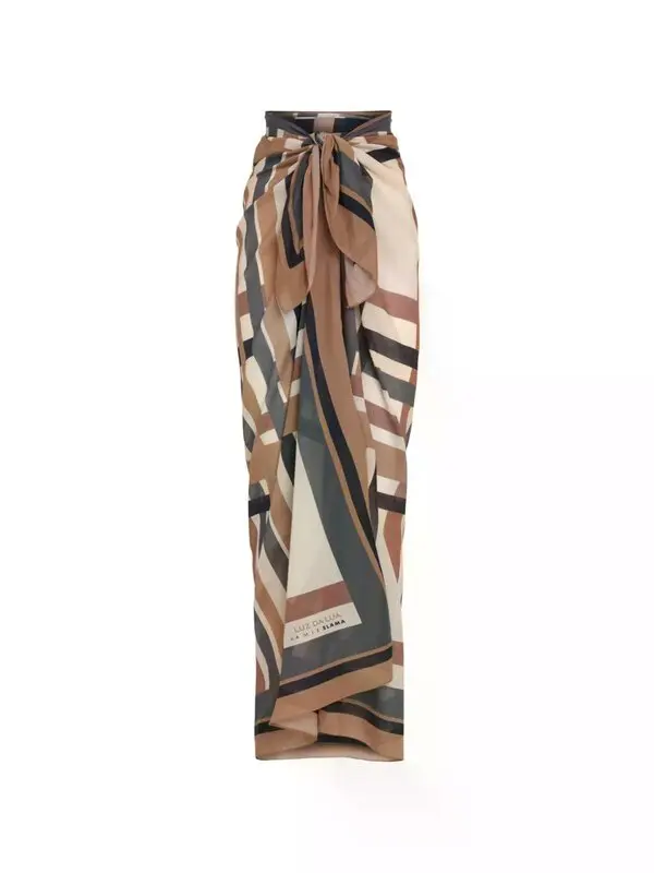 AMIR SLAMA Knotted Striped Skirt - Neutrals