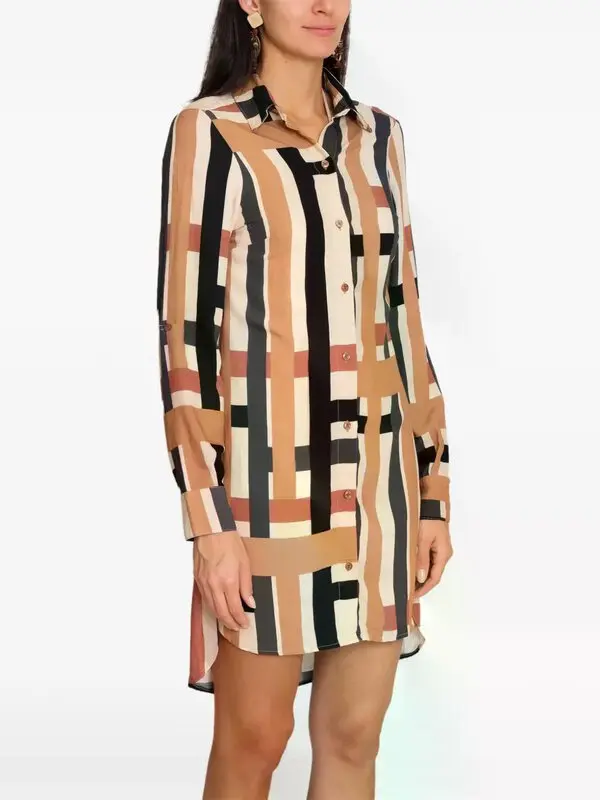 AMIR SLAMA Striped Button Down Shirt Dress