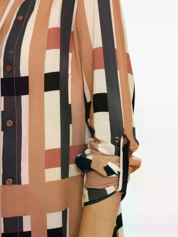 AMIR SLAMA Striped Button Down Shirt Dress
