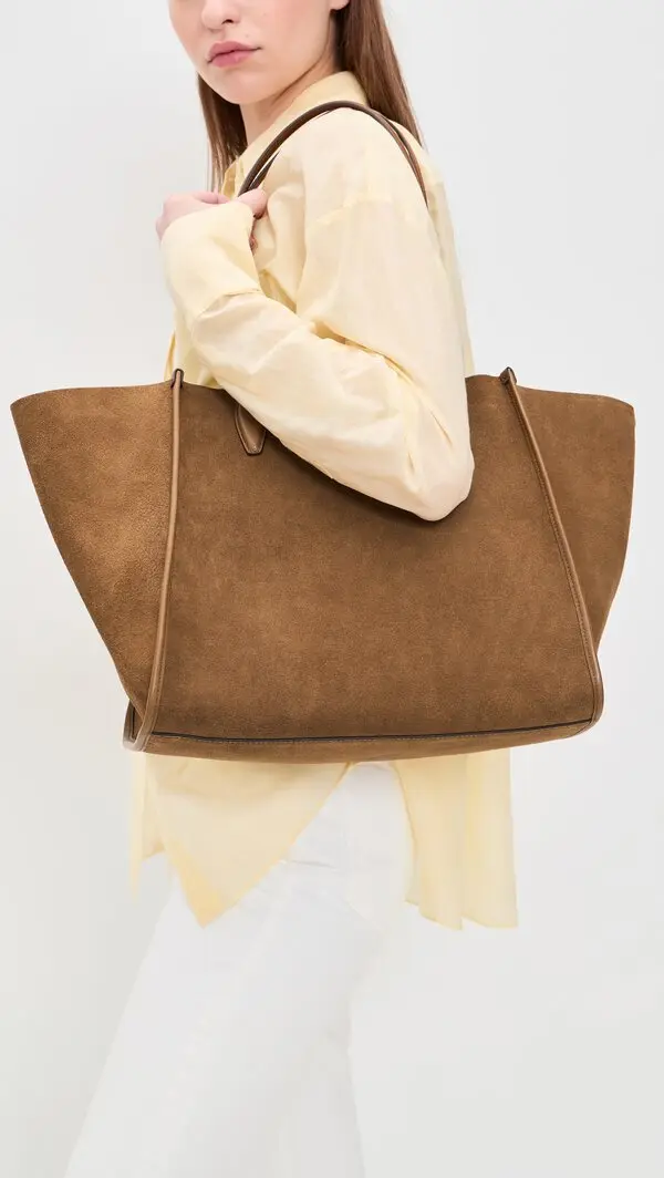 Madewell The Lexington Suede Tote - Aged Cognac