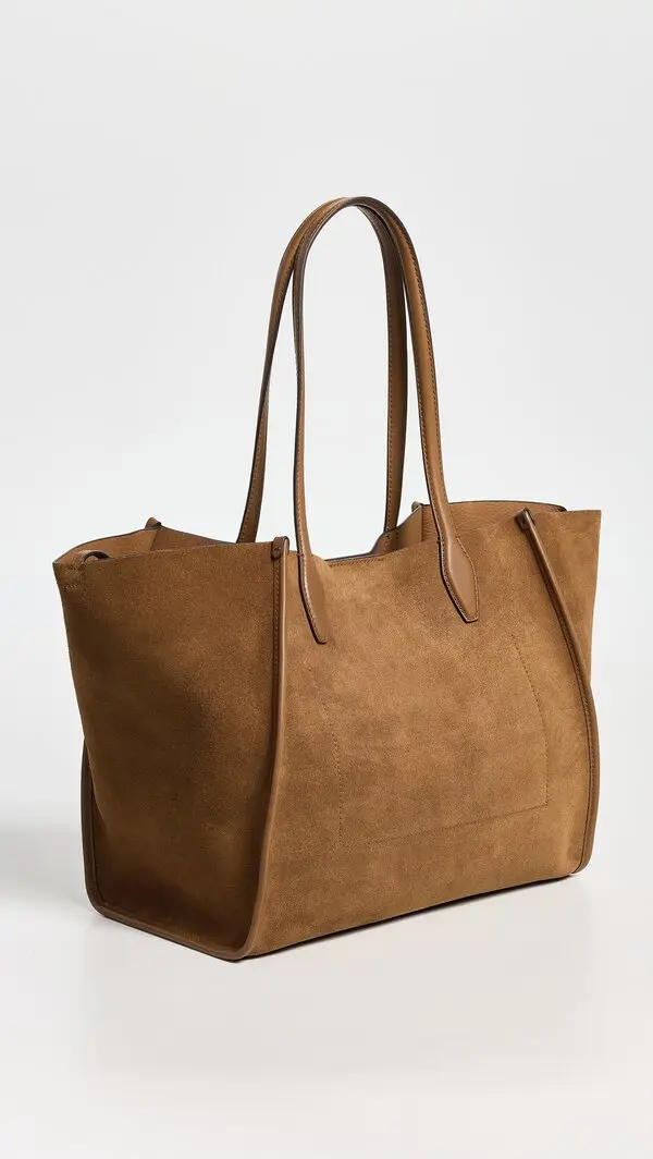 Madewell The Lexington Suede Tote - Aged Cognac