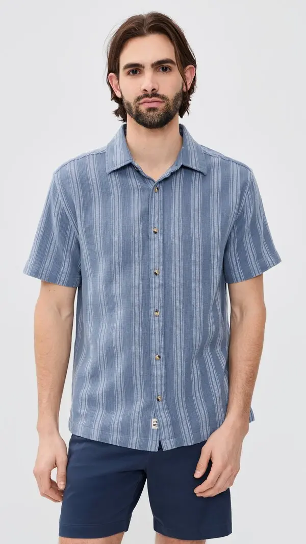 FAIR HARBOR Oasis Textured Shirt - Maritime Stripe