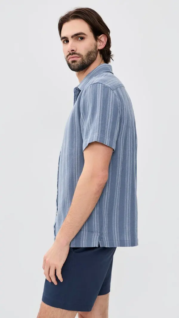 FAIR HARBOR Oasis Textured Shirt - Maritime Stripe