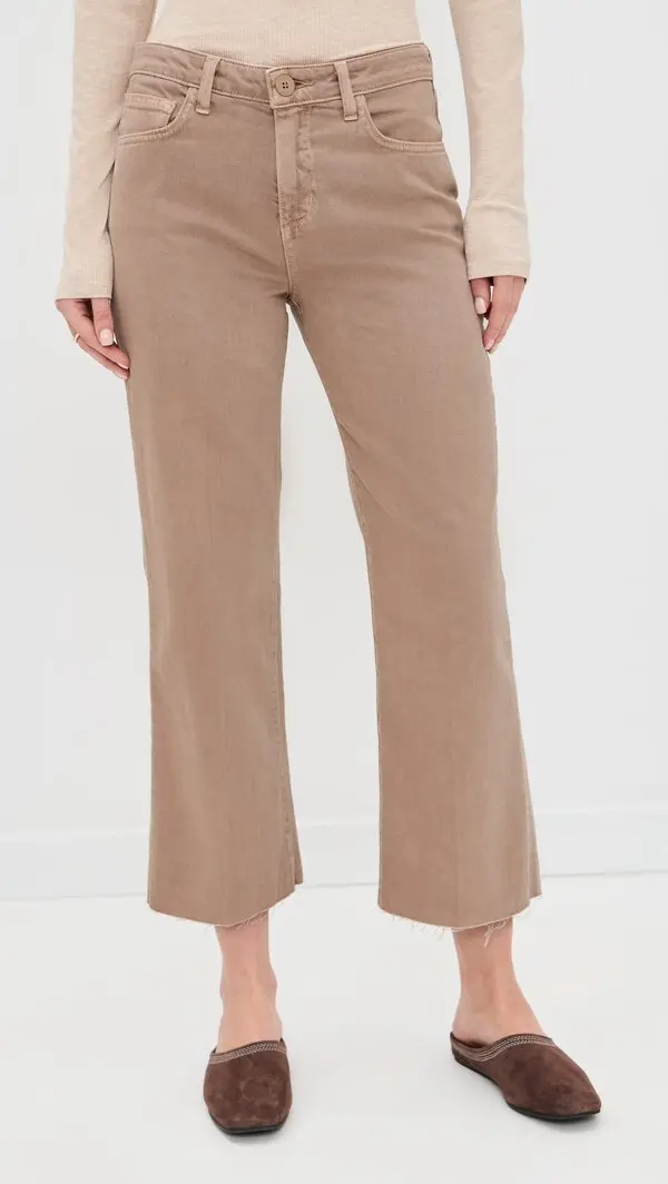 L'Agence Wanda Crop Wide-leg Jeans - Biscuit