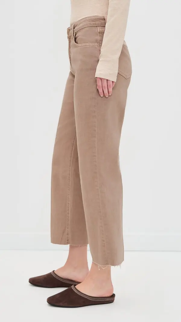 L'Agence Wanda Crop Wide-leg Jeans - Biscuit