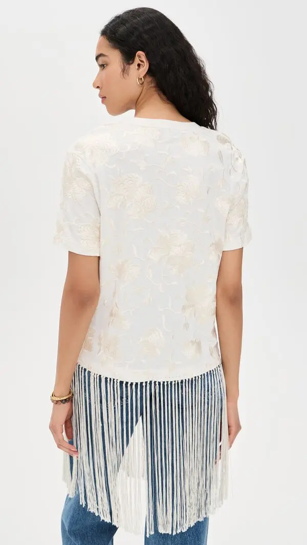 Sea Rafina Eyelet Embellished T-shirt With Fringe