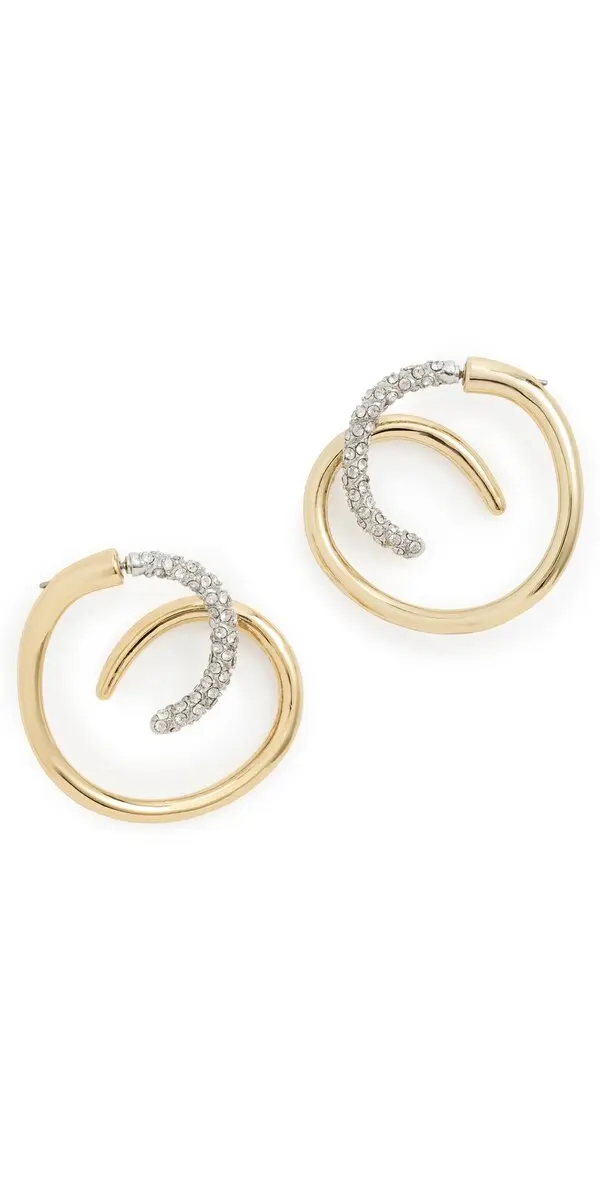 Demarson Bowery Earrings - Gold/silver/crystal