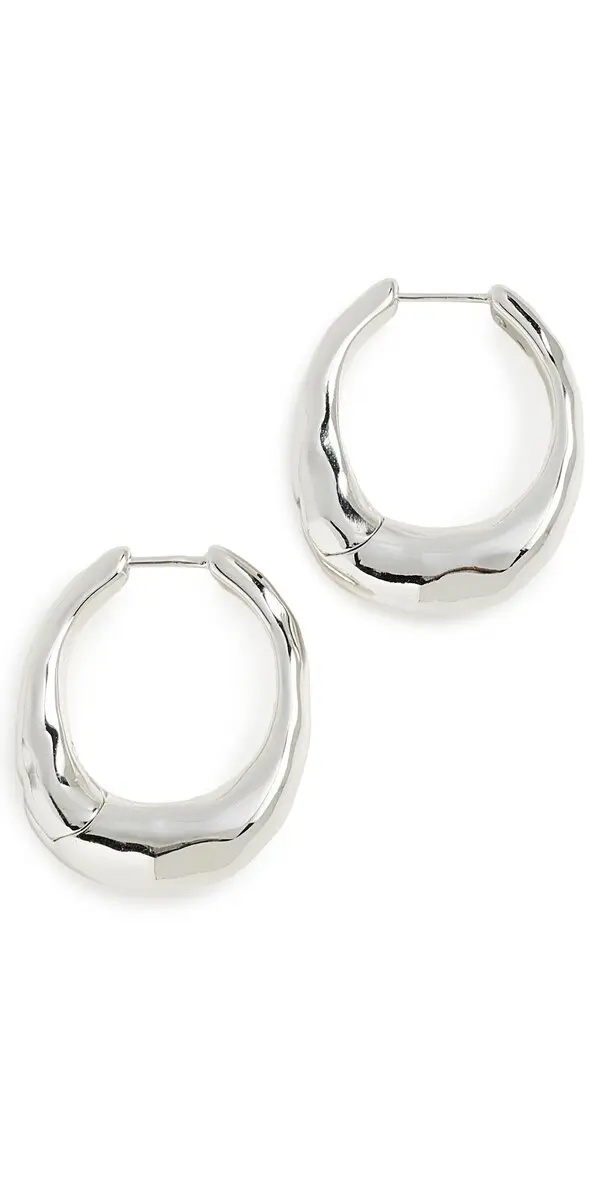 Madewell Hammered Organic Medium Hoops - Warm Silver