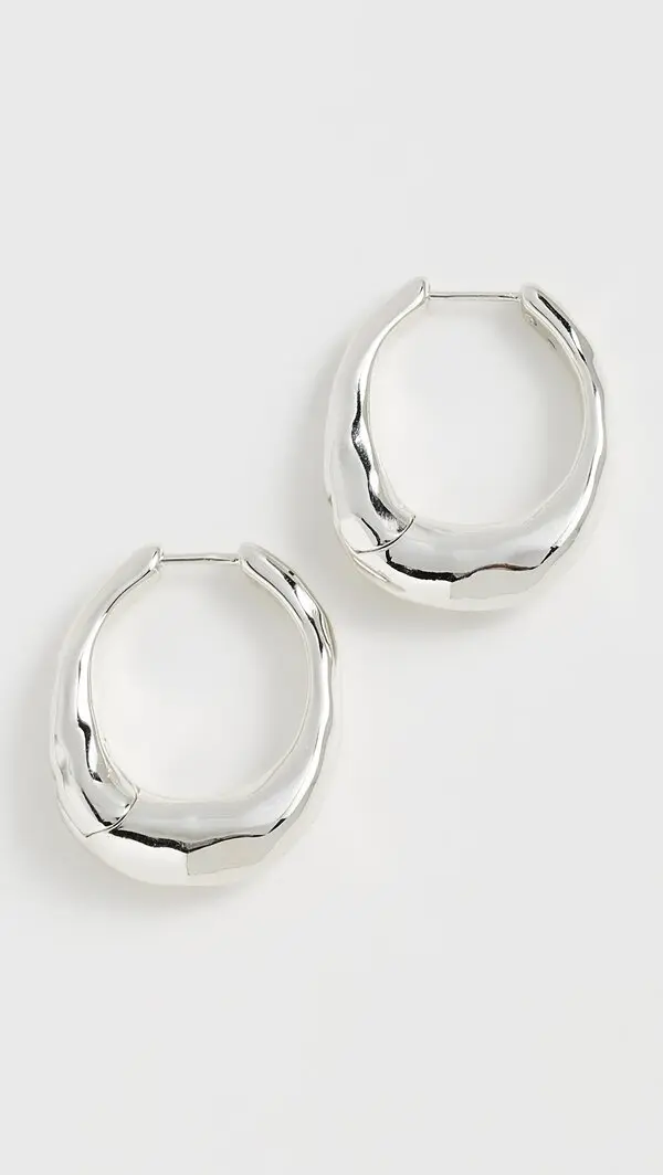 Madewell Hammered Organic Medium Hoops - Warm Silver