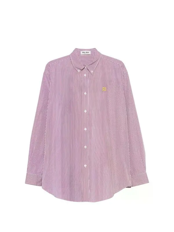 Miu Miu Striped Buttoned Shirt - Red