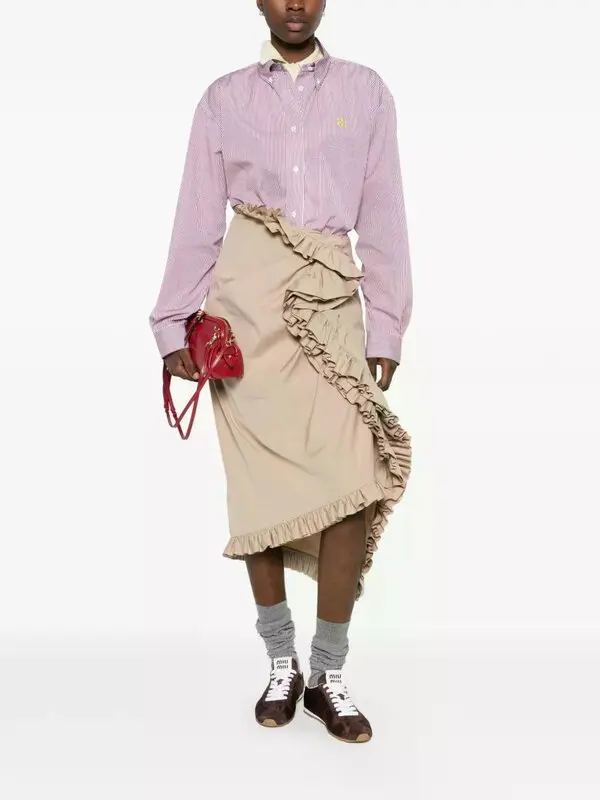 Miu Miu Striped Buttoned Shirt - Red