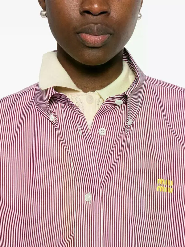 Miu Miu Striped Buttoned Shirt - Red