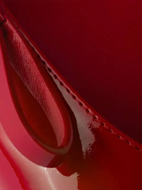 Prada Patent Leather Slingback Pumps With Bow Detailing - Red