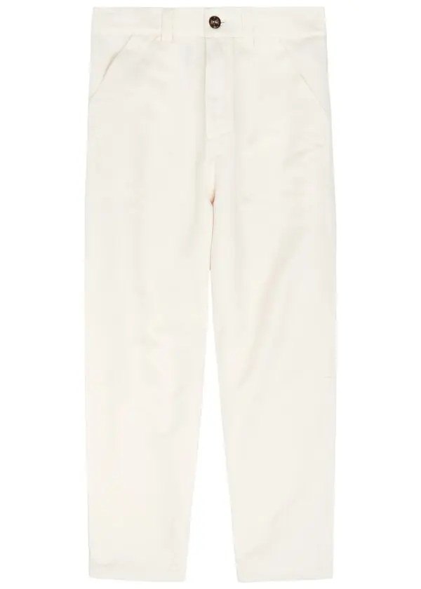 Brunello Cucinelli Relaxed Linen And Cotton-blend Trousers - Off White