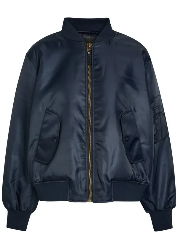 ANINE BING Leon Padded Shell Bomber Jacket - Navy