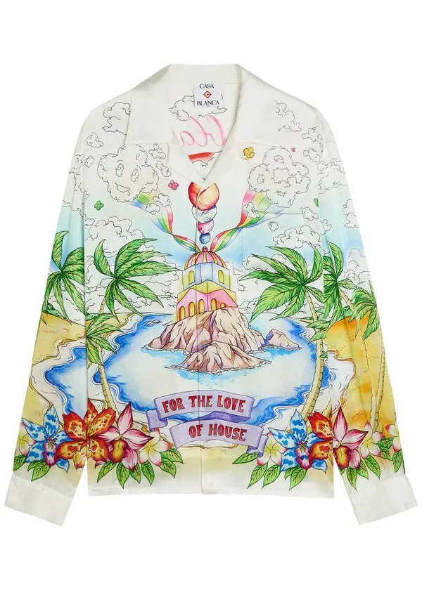 Casablanca Better Days Printed Silk Shirt - No Colour