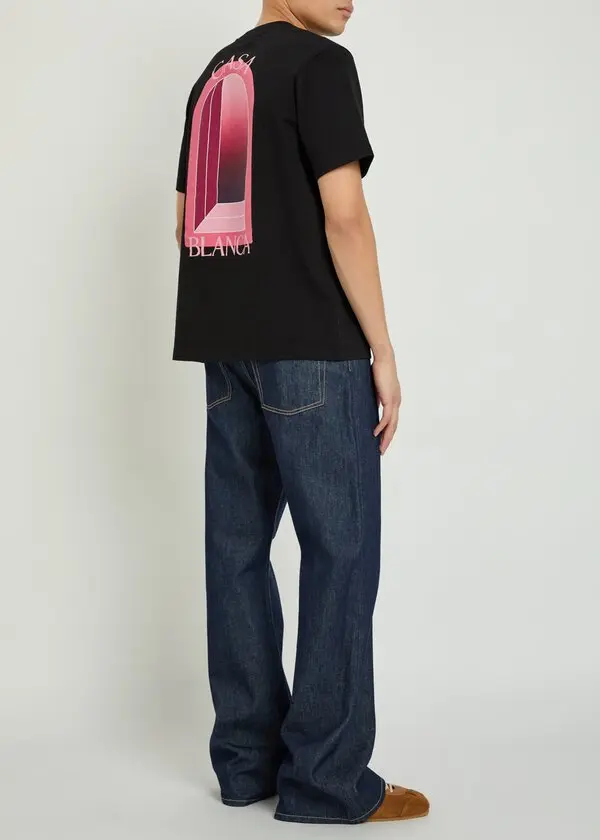 Casablanca Arches Printed Cotton T-shirt - Black
