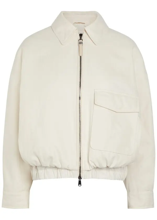 Brunello Cucinelli Padded Cotton-blend Jacket - Cream