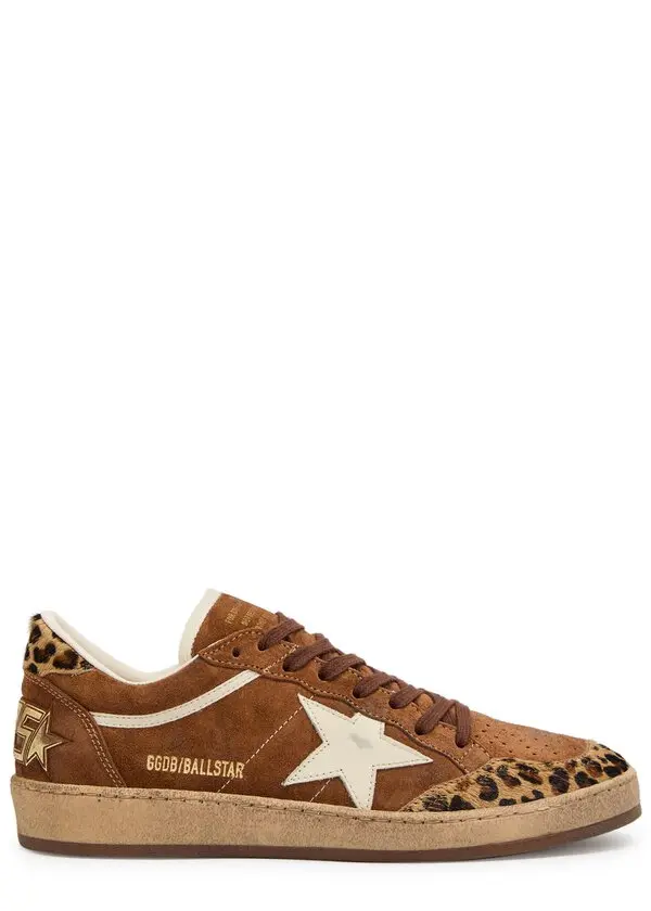 GOLDEN GOOSE Ball Star -print Suede Sneakers - Leopard