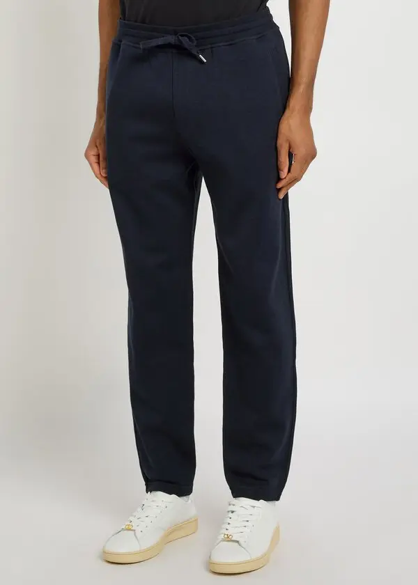 Brunello Cucinelli Tapered-leg Cotton-blend Sweatpants - Navy