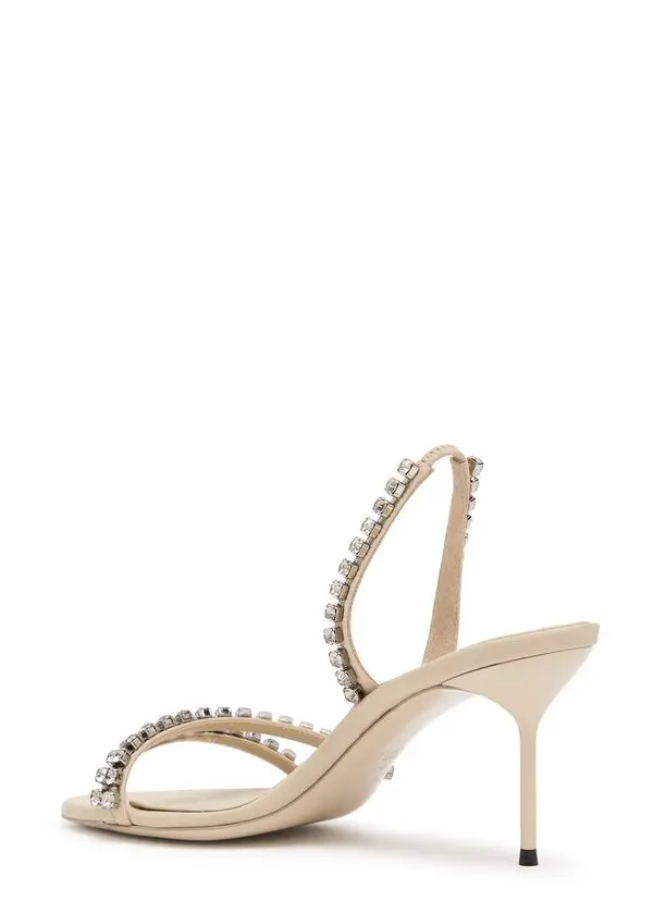 Paris Texas Lidia 70 Crystal-embellished Crepe Sandals - Ivory