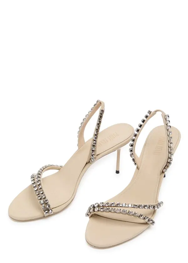 Paris Texas Lidia 70 Crystal-embellished Crepe Sandals - Ivory