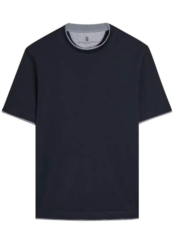 Brunello Cucinelli Cotton T-shirt - Navy