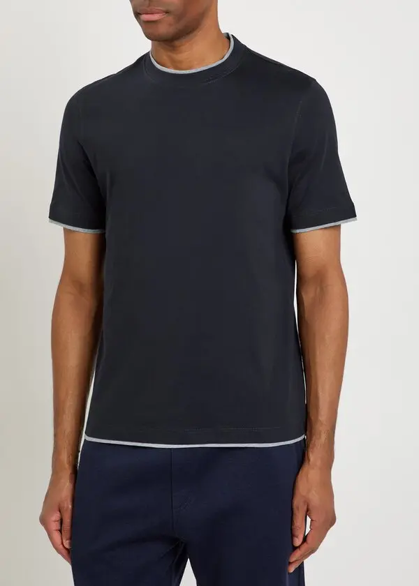 Brunello Cucinelli Cotton T-shirt - Navy