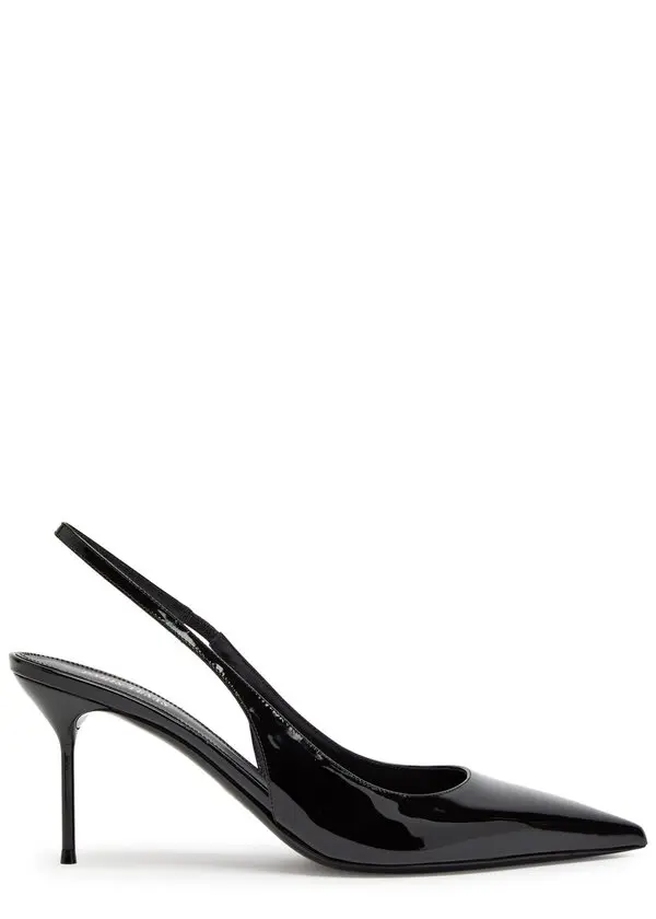 Paris Texas Lidia 70 Patent Leather Slingback Pumps - Black