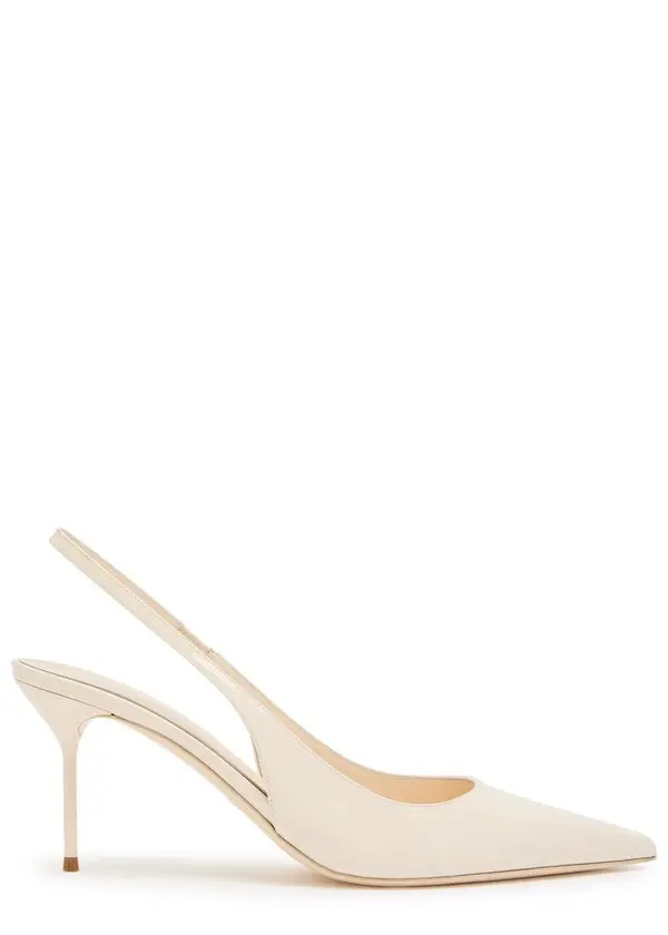 Paris Texas Lidia 70 Patent Leather Slingback Pumps - Ivory