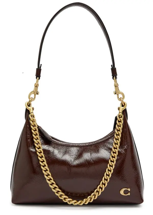 COACH Glazed Leather Juliet 25 Shoulder Bag - Brown