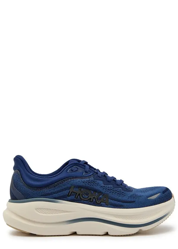 HOKA Bondi 9 Jacquard Mesh-knit Sneakers - Navy