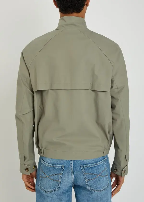 Brunello Cucinelli Cotton-blend High-neck Jacket - Khaki