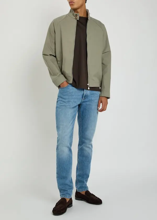 Brunello Cucinelli Cotton-blend High-neck Jacket - Khaki