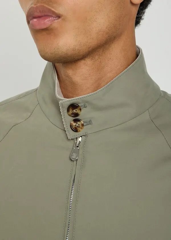 Brunello Cucinelli Cotton-blend High-neck Jacket - Khaki