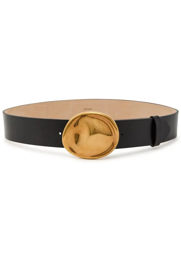 Khaite Keefe Leather Belt - Black