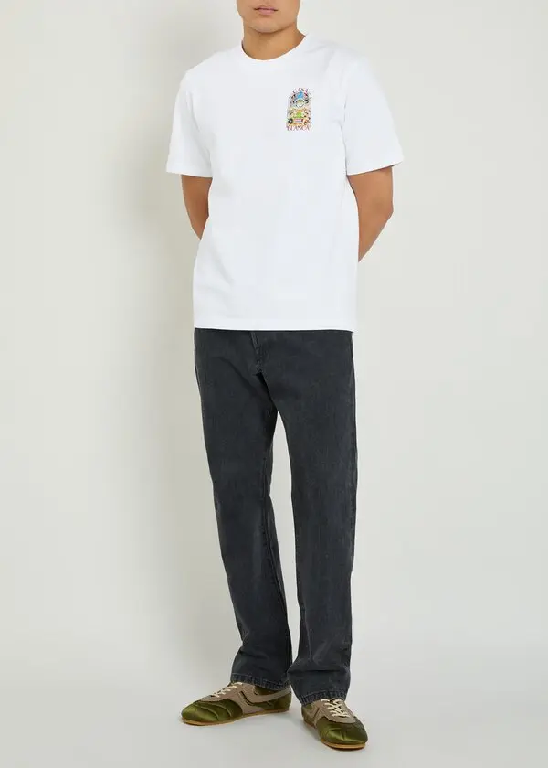 Casablanca Landscape Printed Cotton T-shirt - White
